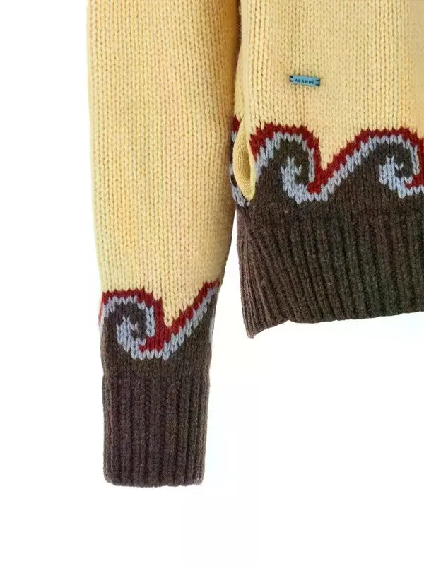 Alanui Sweet Winter Jacquard-knit Virgin Wool Cardigan