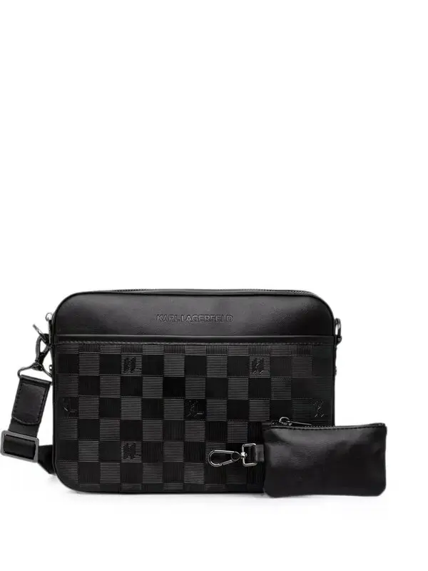 Karl Lagerfeld Monogram-pattern Messenger Bag - Black