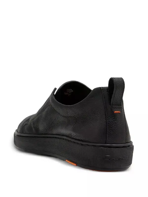 Santoni Grainy Leather Slip-on Sneakers