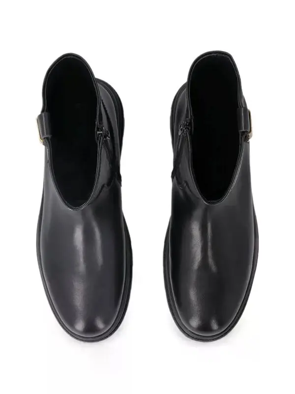 Pinko Logo-plaque Leather Ankle Boots