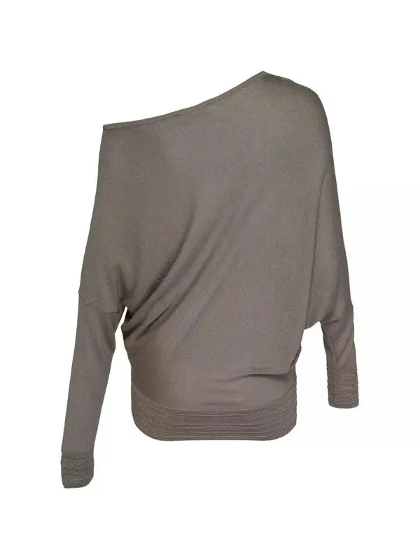 CLUB21 Off-shoulder Batwing-sleeve Fine Knit Sweater