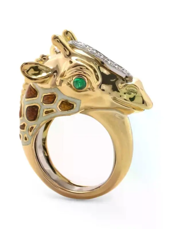 David Webb Emerald And Diamond Ring