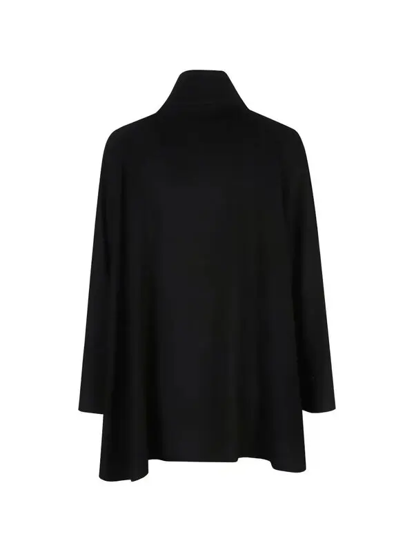Tagliatore Leila High-neck Cape Jacket - Black