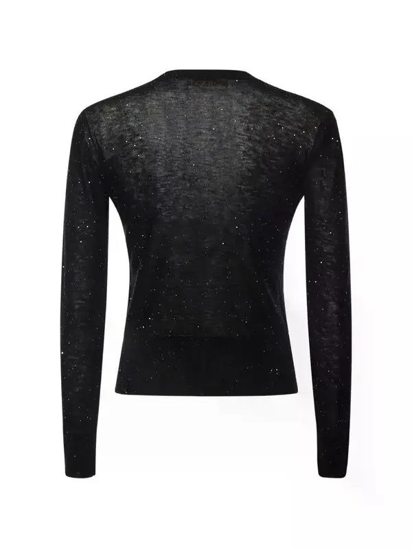 GENNY Sequin-embellished Semi-sheer Sweater