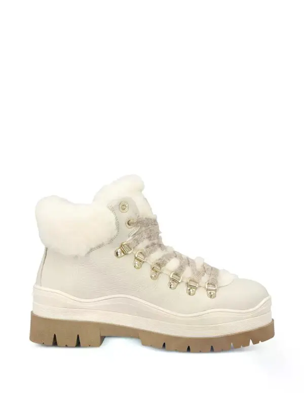 Bogner Arosa 4 B Shearling-trim Lace-up Ankle Boots - Neutrals