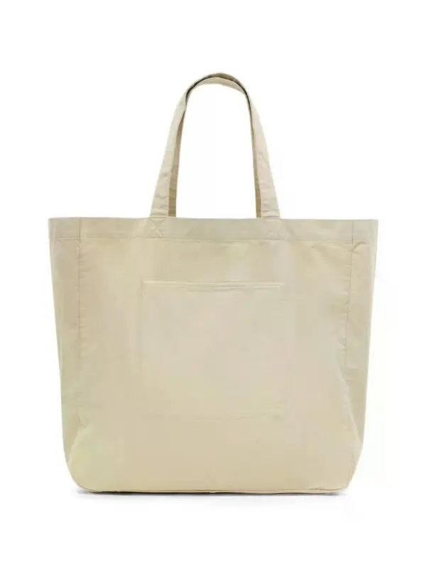Closed Embroidered Logo-patch Tote Bag