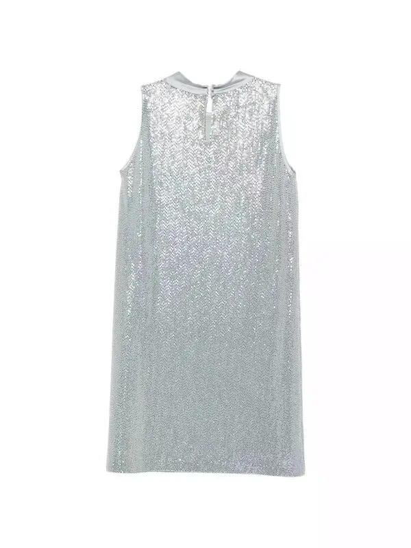 D.exterior Sequin Embellished Sleeveless High Neck Dress