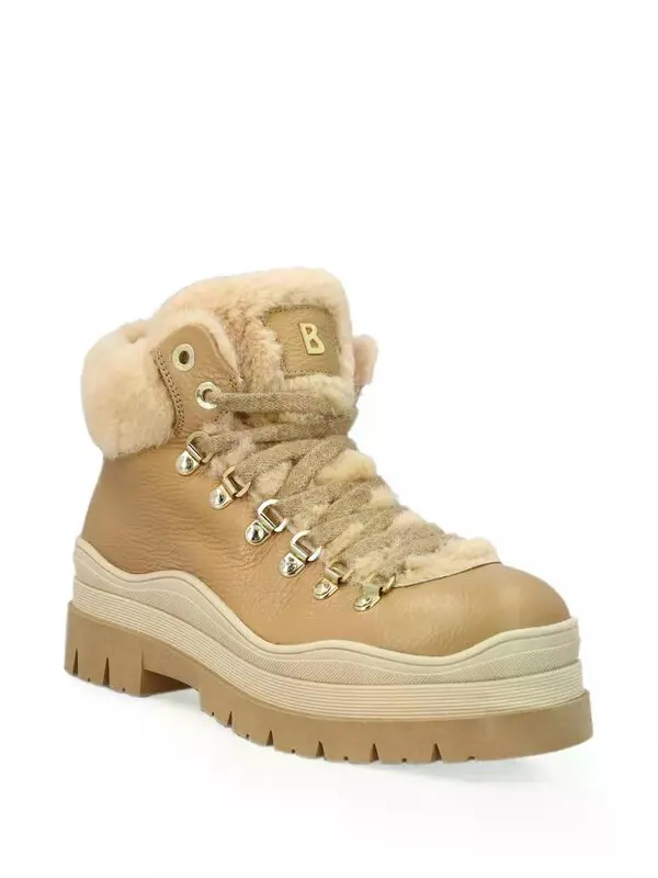 Bogner Shearling-trim Lace-up Ankle Boots