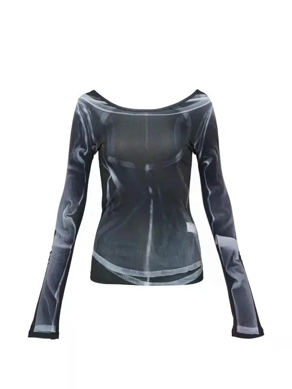NACHE X-ray Printed Long-sleeve Top - Black