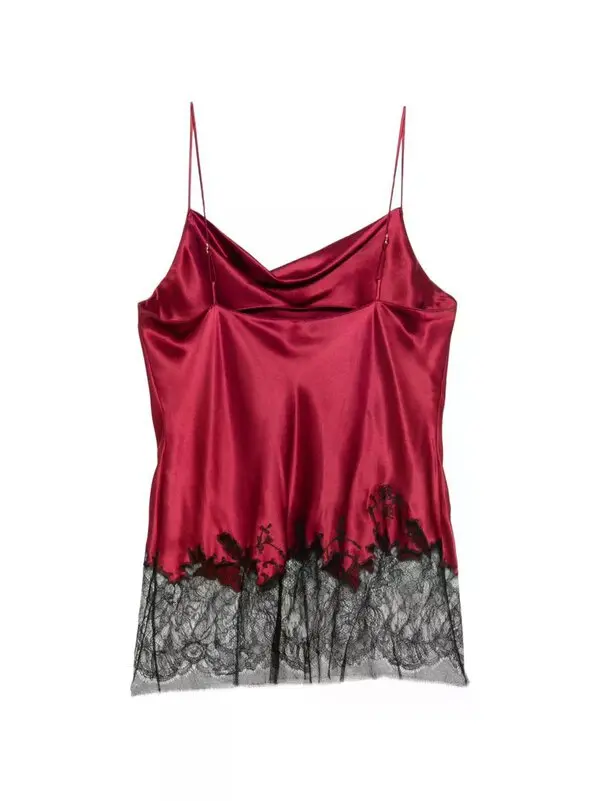 Carine Gilson Lace-trim Silk Camisole