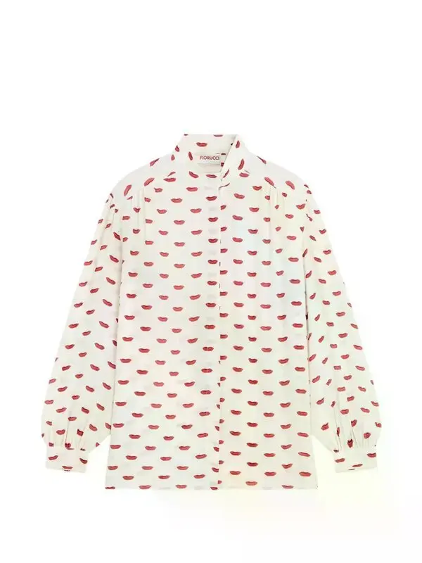 Fiorucci Lips-print Puff-sleeve Blouse