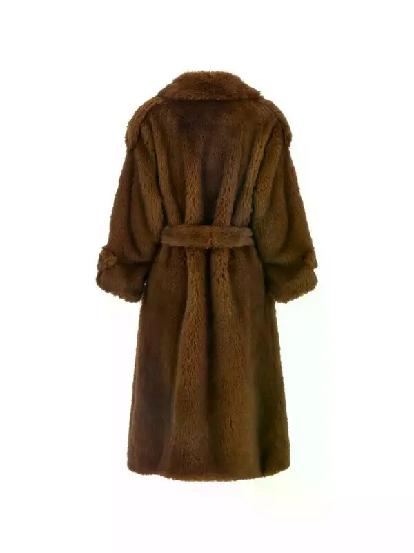 B&B COUTURE Farrah Double-breasted Faux-fur Coat