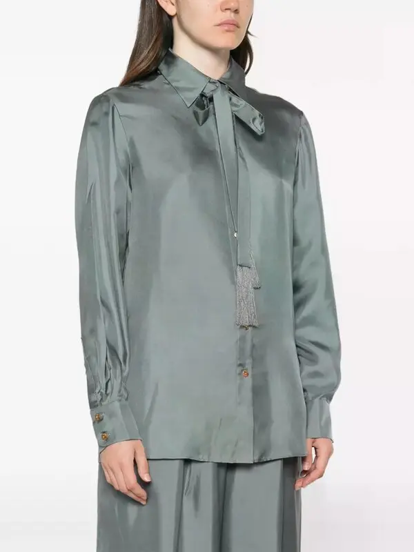Zimmermann Pussy-bow Collar Shirt With Tassel Detail