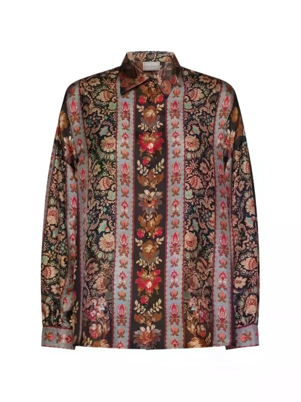 PIERRE-LOUIS MASCIA Aloe Floral-print Paisley Blouse - Brown