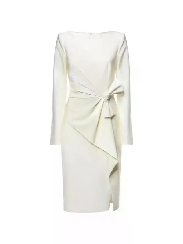 GENNY Side-bow Draped Midi Dress