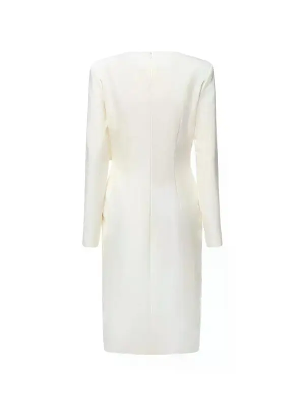 GENNY Side-bow Draped Midi Dress