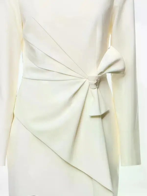 GENNY Side-bow Draped Midi Dress