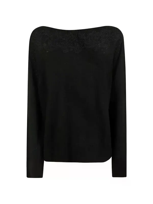 Ermanno Scervino Lace-trimmed Boat-neck Sweater