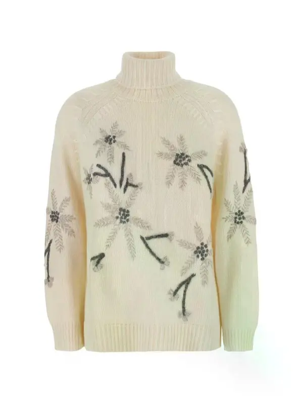 P.a.r.o.s.h Floral-embroidered Roll-neck Sweater