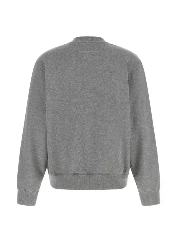 MAISON MARGIELA Logo-print White Stitch Sweater - Grey