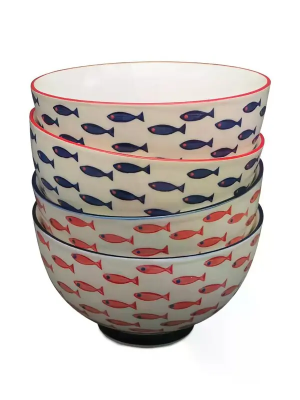 CU I SEEYOU Fish-print Bowls - White