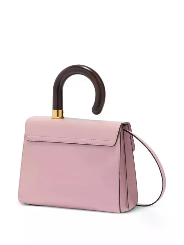 Moschino Curved-handle Leather Tote Bag
