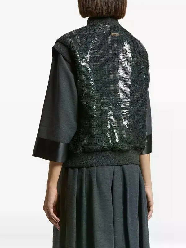Peserico Sequin-embellished Sleeveless Jacket