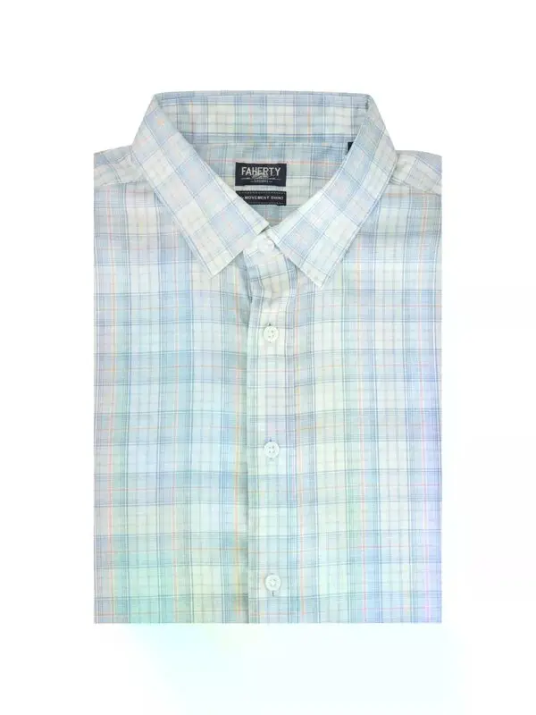 Faherty Brand The Movement™ Plaid-pattern Button-down Shirt - White