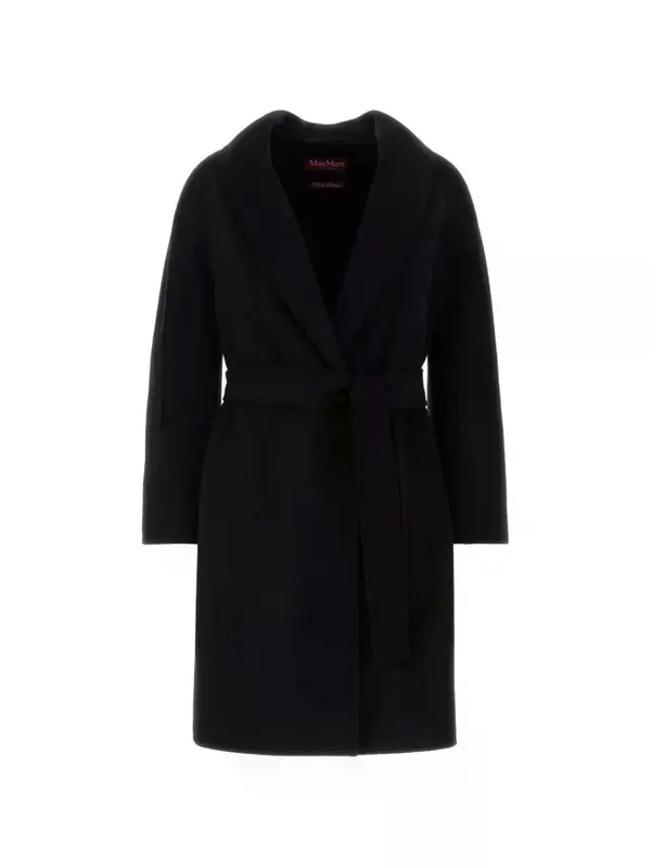 Max Mara Estremo Belted Shawl-collar Coat - Black
