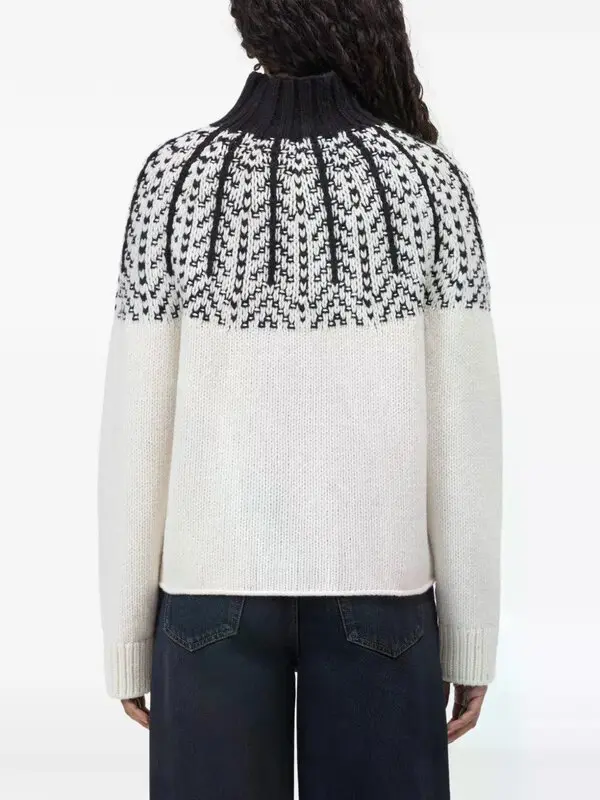 Closed Intarsia-knit High-neck Sweater