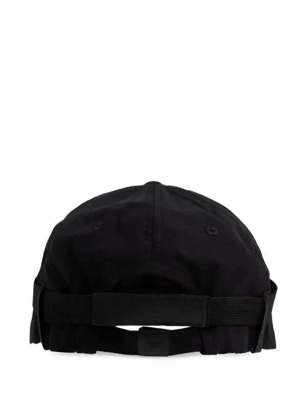 Emporio Armani Logo Patch Eye Mask Baseball Cap - Black