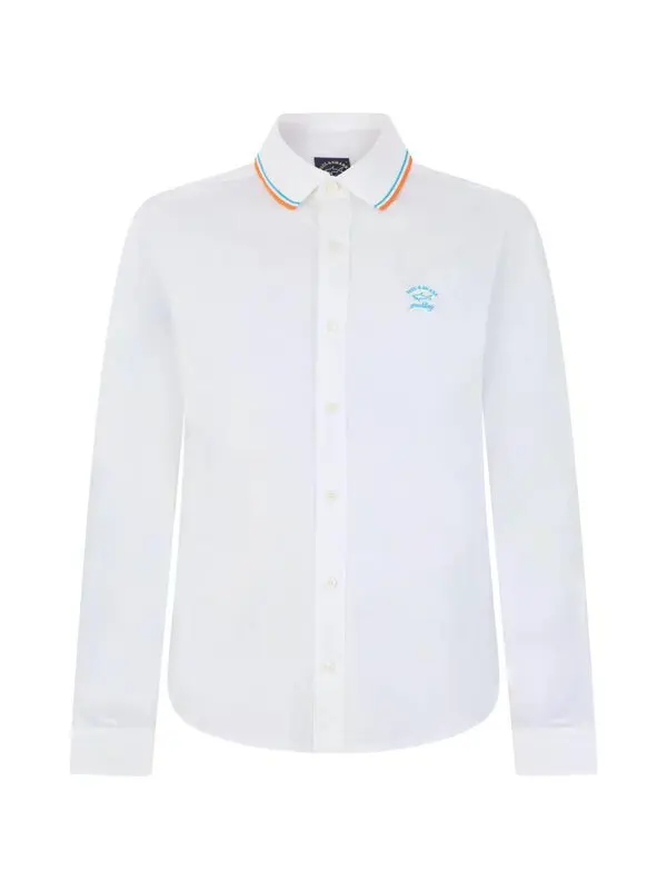 Paul & Shark Logo-embroidered Long-sleeve Shirt