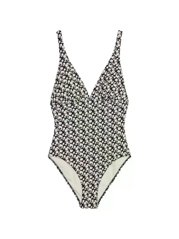 Marc O'polo Floral-print Textured Swimsuit - Black