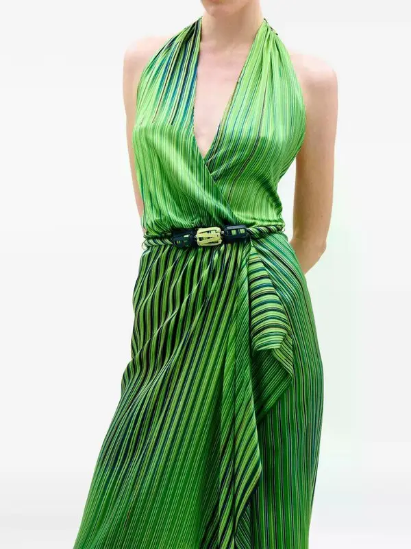 Silvia Tcherassi Striped Ruffled Midi Dress