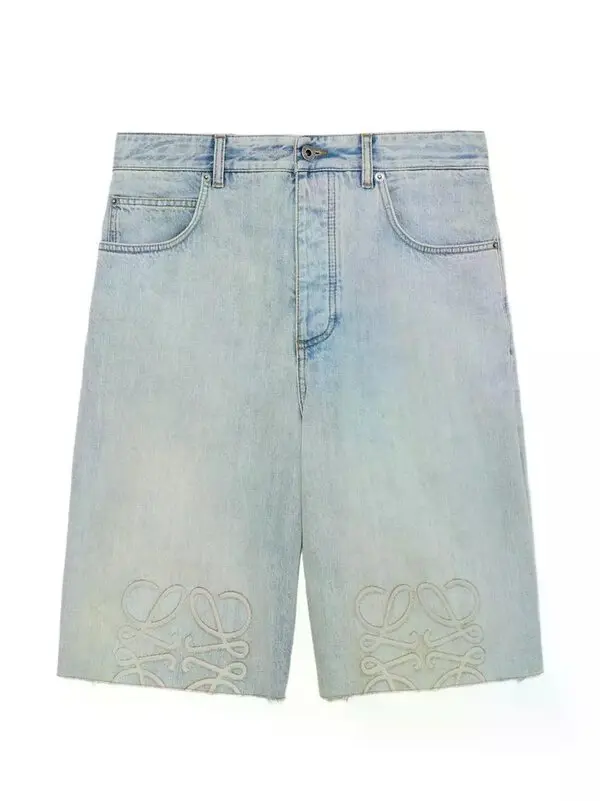 Loewe Anagram Shorts In Denim