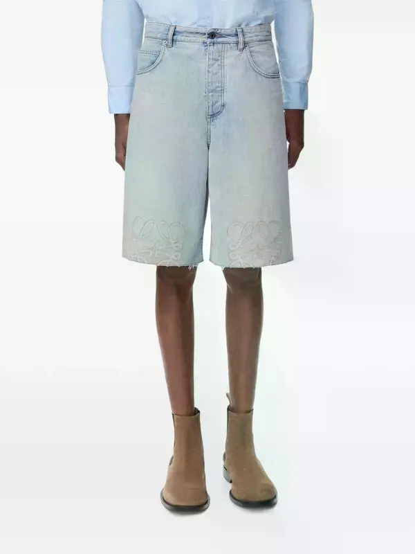 Loewe Anagram Shorts In Denim