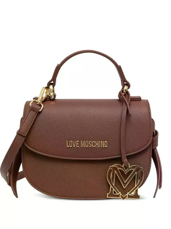 Moschino Logo-plaque Heart-charm Tote Bag - Brown