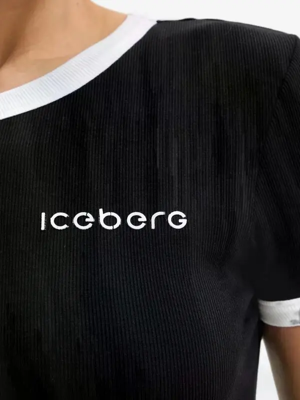 Iceberg Logo-print Ribbed T-shirt