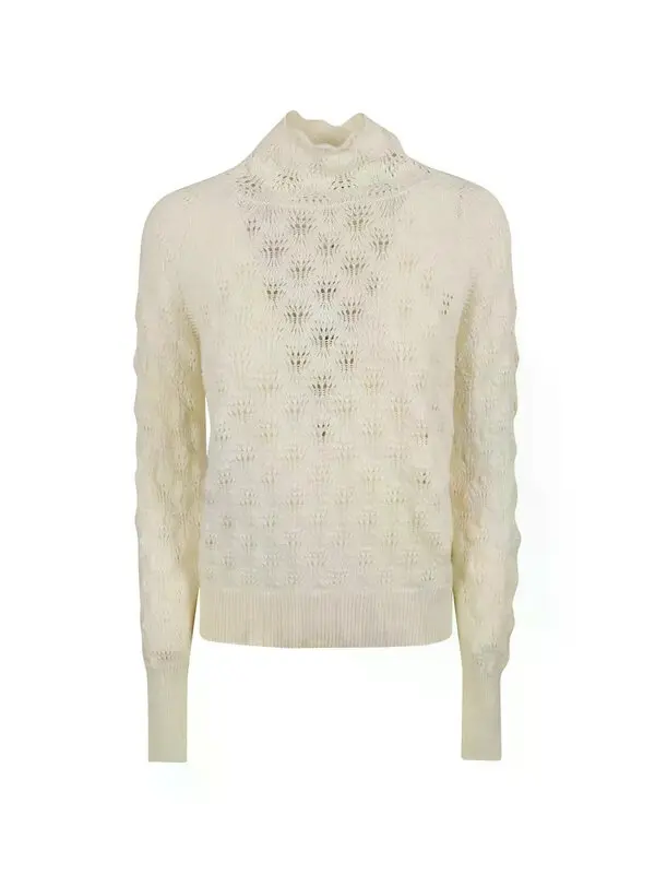 Ermanno Scervino Pointelle-knit High-neck Sweater