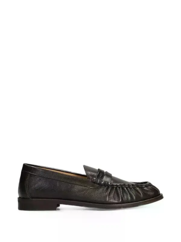 JULIE DEE Gathered Leather Loafers