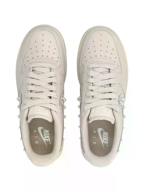Nike Force 1 '07 Embellished Leather Sneakers - Neutrals