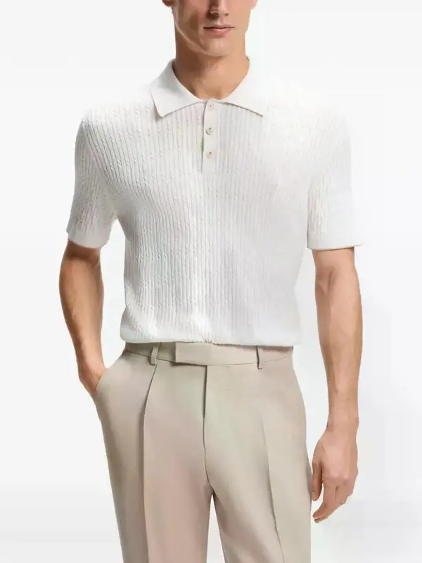 BOSS Cable-knit Polo Shirt