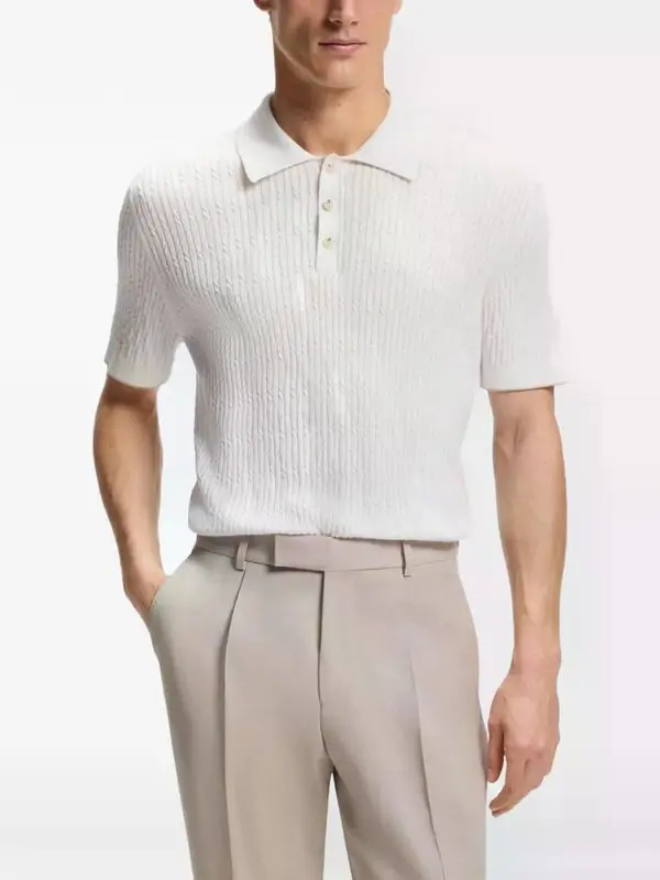 BOSS Cable-knit Polo Shirt