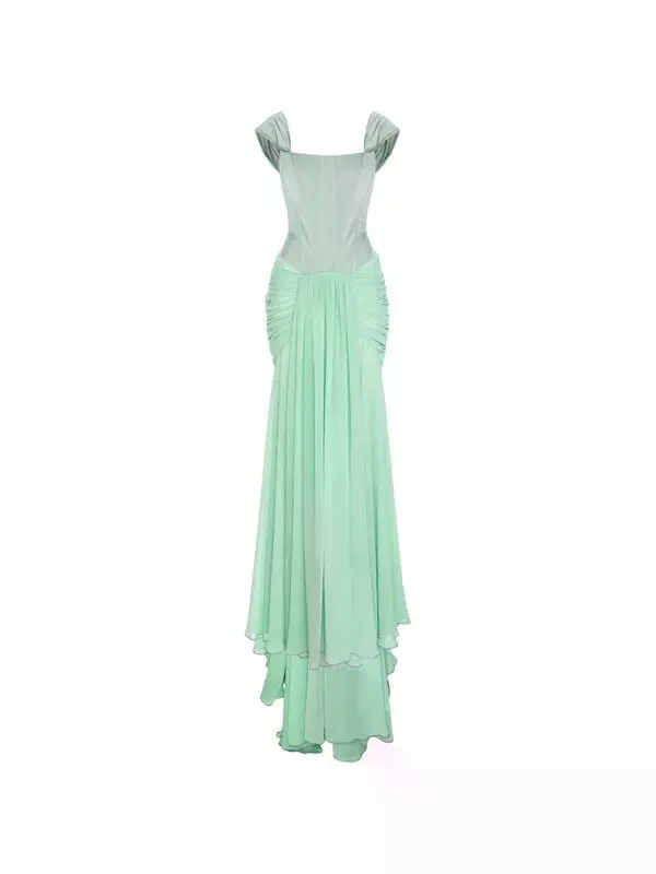V:PM ATELIER Maxi Jade Draped Corset Dress