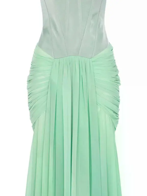 V:PM ATELIER Maxi Jade Draped Corset Dress