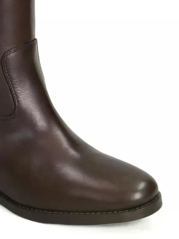 JULIE DEE V-plaque Leather Boots