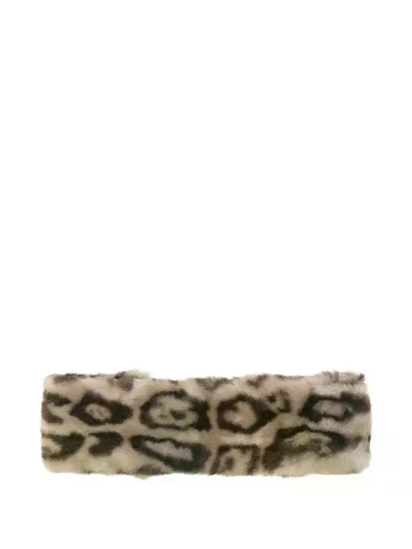 Apparis Faux Fur Leopard Print Headband - Neutrals