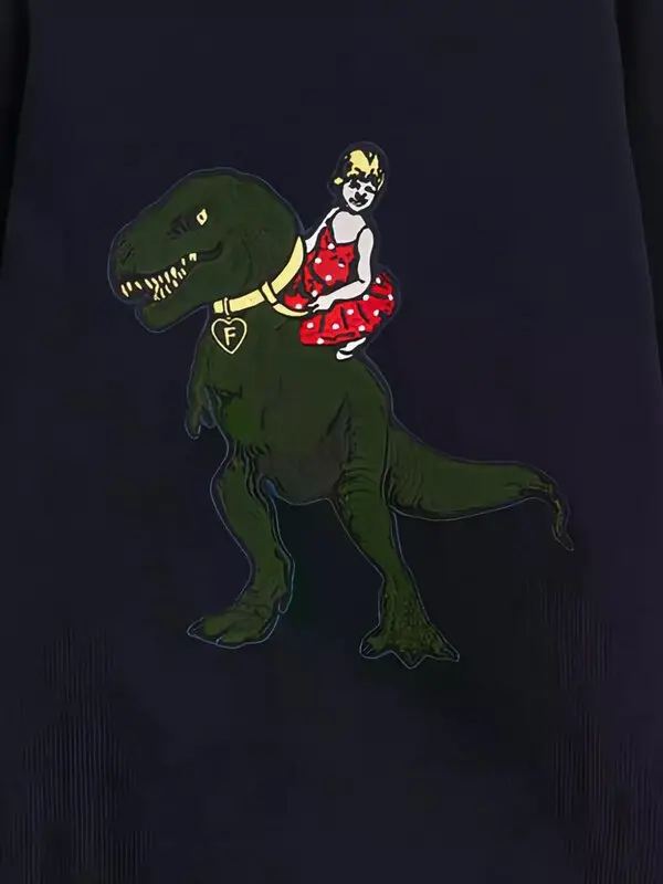 Fiorucci T-rex Patch Crew Neck Sweater - Blue