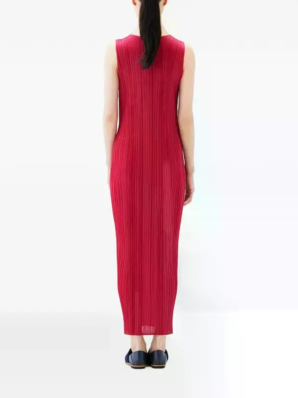 Issey Miyake Basics Pleated Sleeveless Maxi Dress