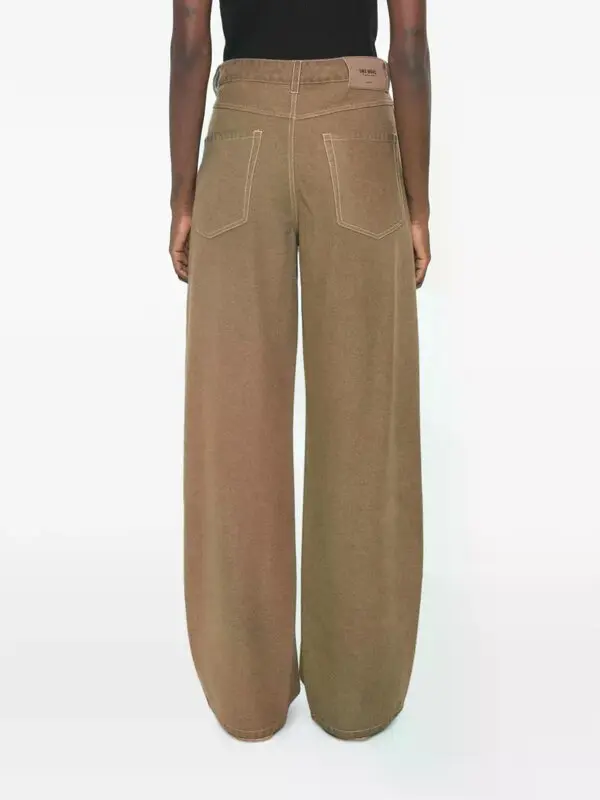 UMA WANG Contrast-stitch Wide-leg Trousers